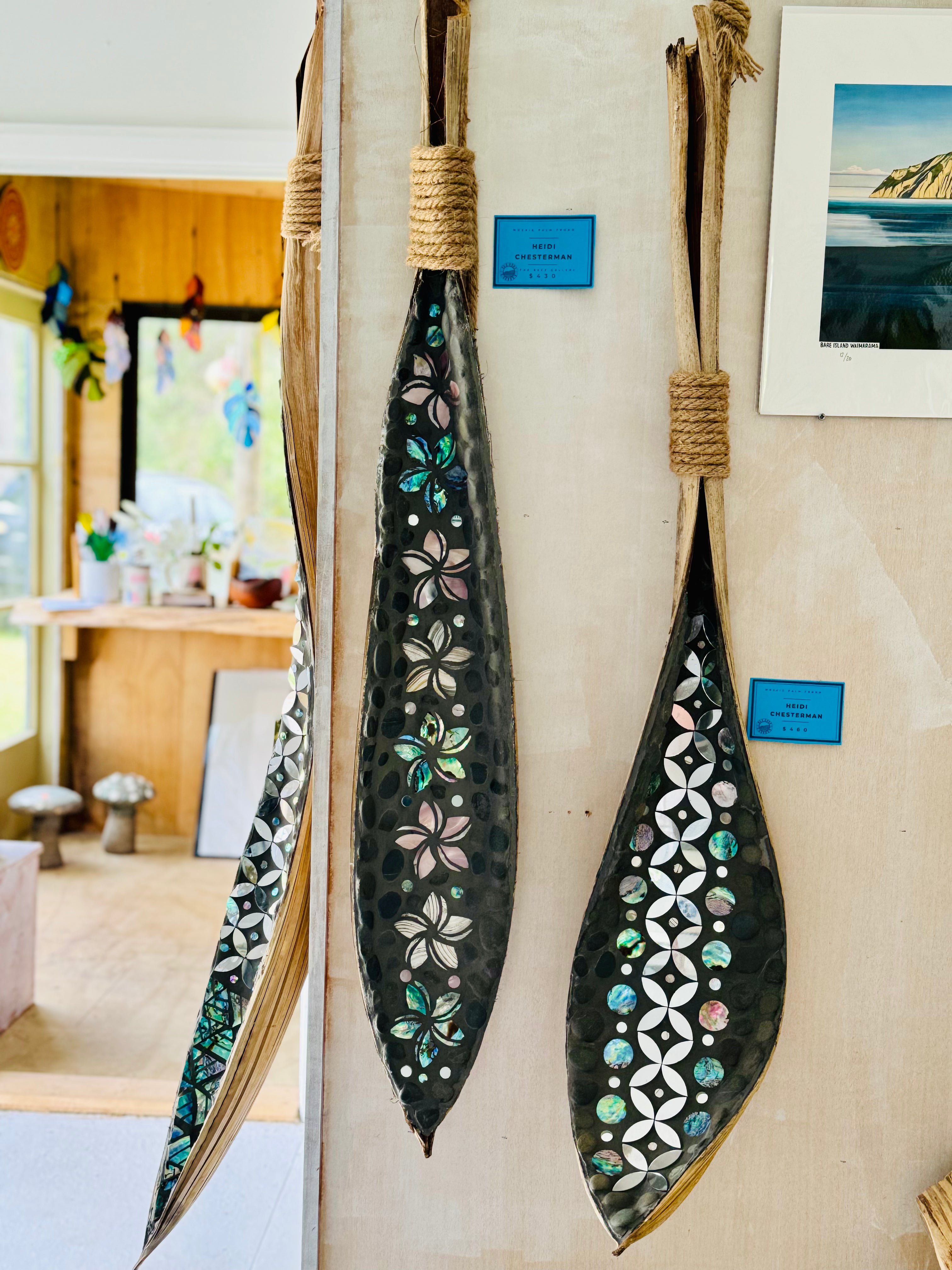 Frangipani Shell Mosaic Queen Palm Seed Pod of – Shingle & Shell